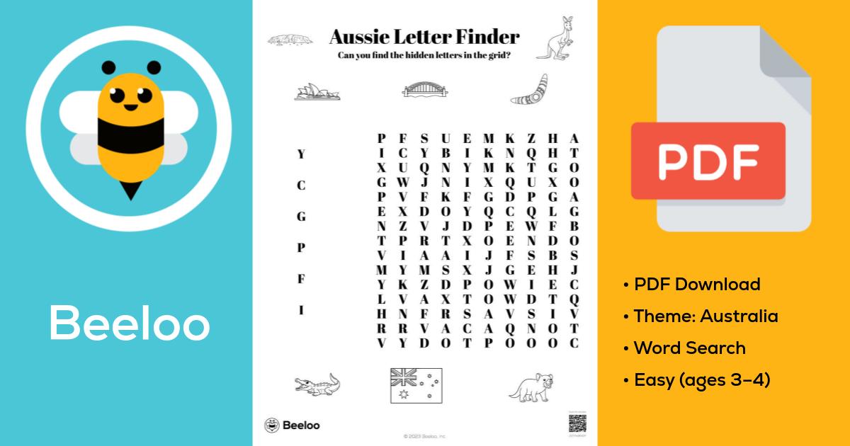 Aussie Letter Finder • Beeloo Printable Crafts and Activities for Kids