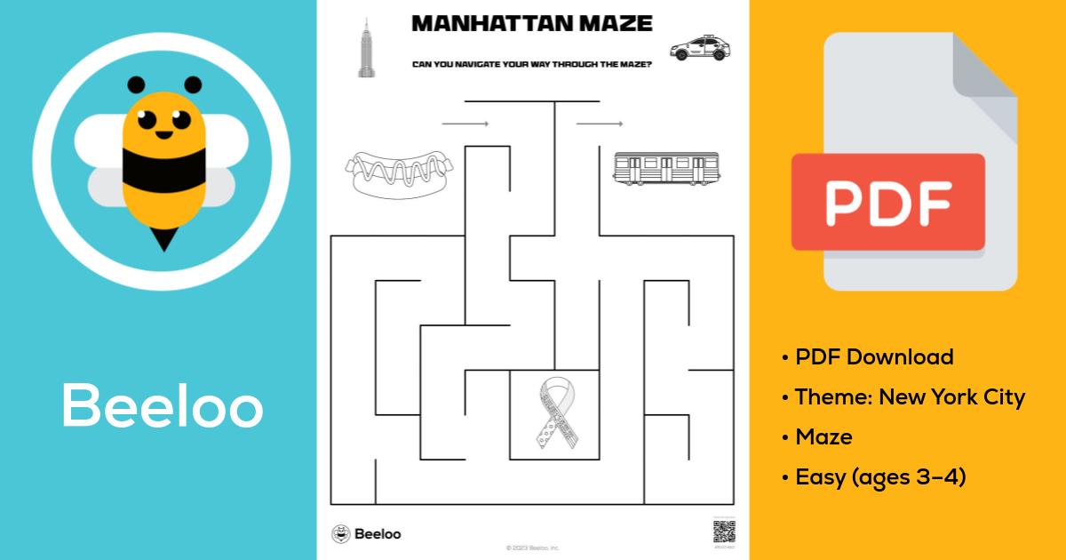 Manhattan Maze • Beeloo Printable Crafts and Activities for Kids