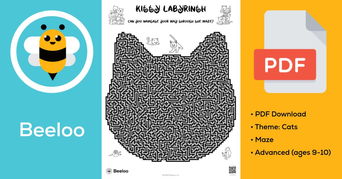 Kitty Labyrinth • Beeloo Printable Crafts and Activities for Kids