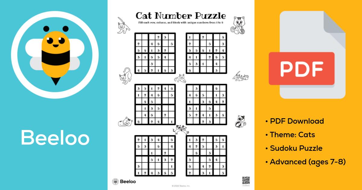Cat Number Puzzle • Beeloo Printable Crafts and Activities for Kids