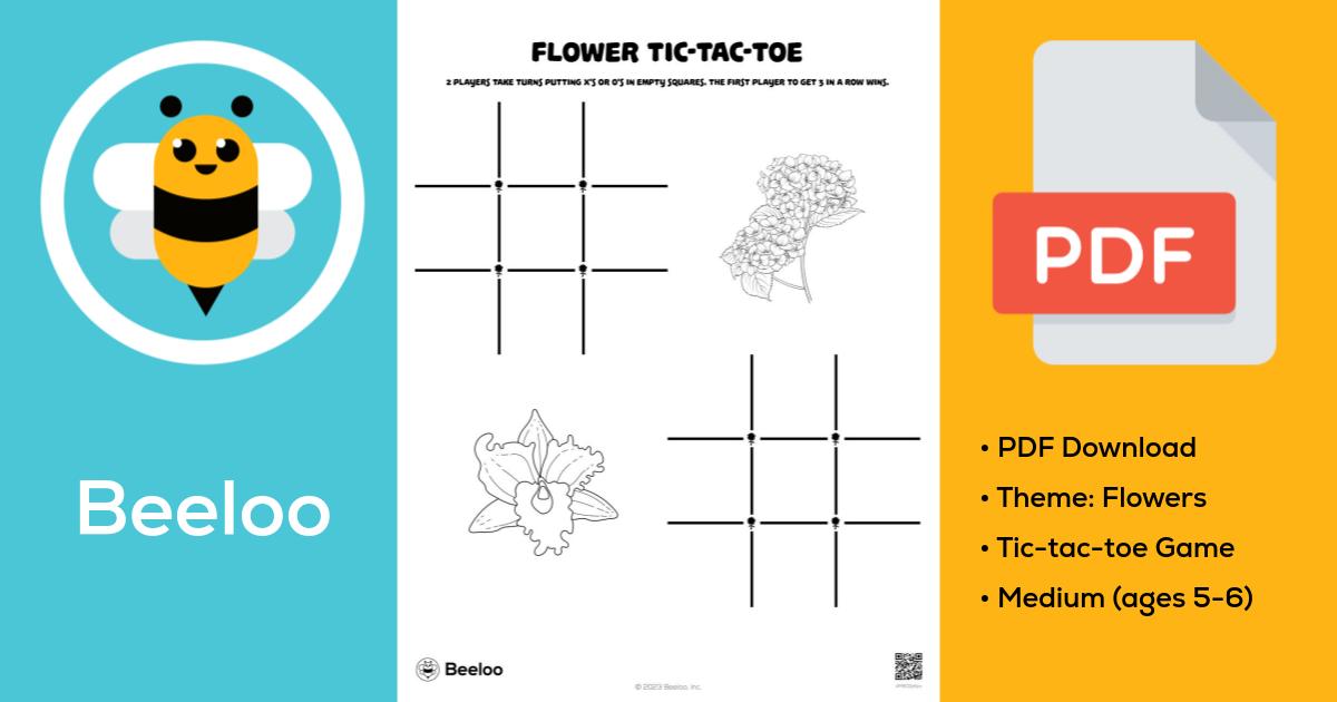 Flower Tic-Tac-Toe • Beeloo Printable Crafts and Activities for Kids