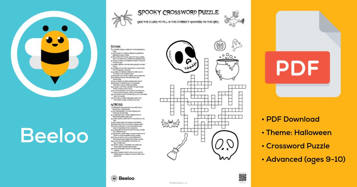 Spooky Crossword Puzzle • Beeloo Printable Crafts and Activities for Kids