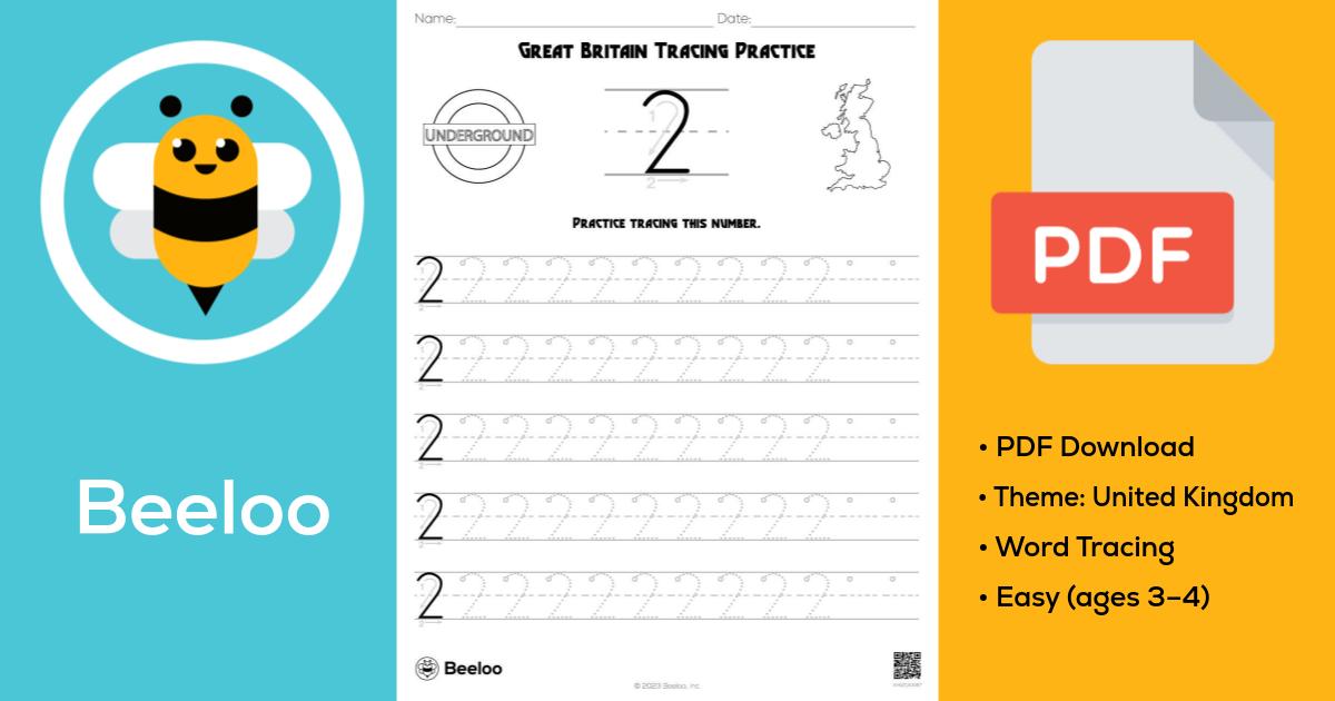 Great Britain Tracing Practice • Beeloo Printable Crafts and Activities ...