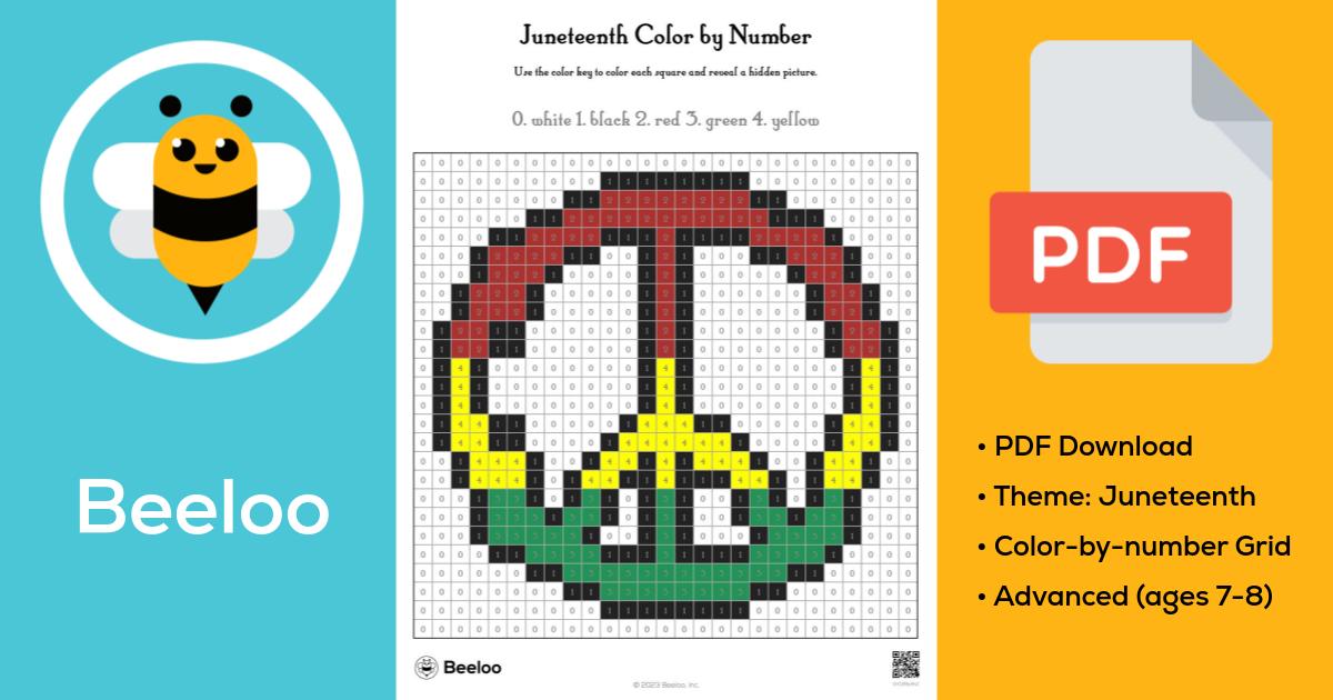 Juneteenth Color by Number • Beeloo Printable Crafts and Activities for ...