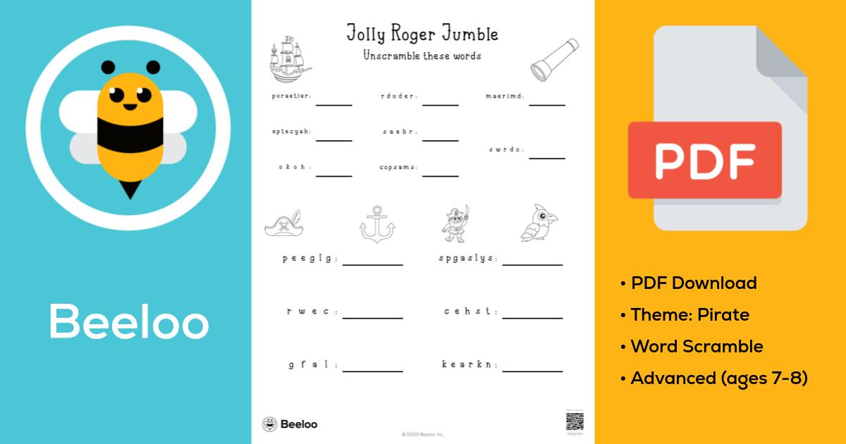 Jolly Roger Jumble • Beeloo Printable Crafts and Activities for Kids