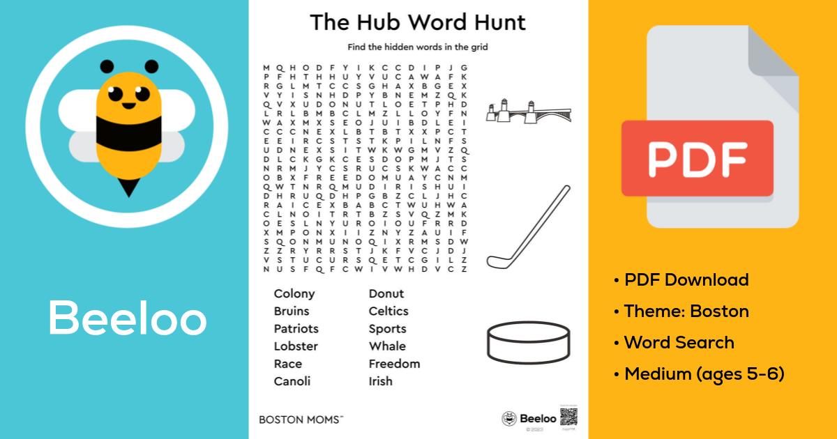 The Hub Word Hunt • Beeloo Printable Crafts and Activities for Kids