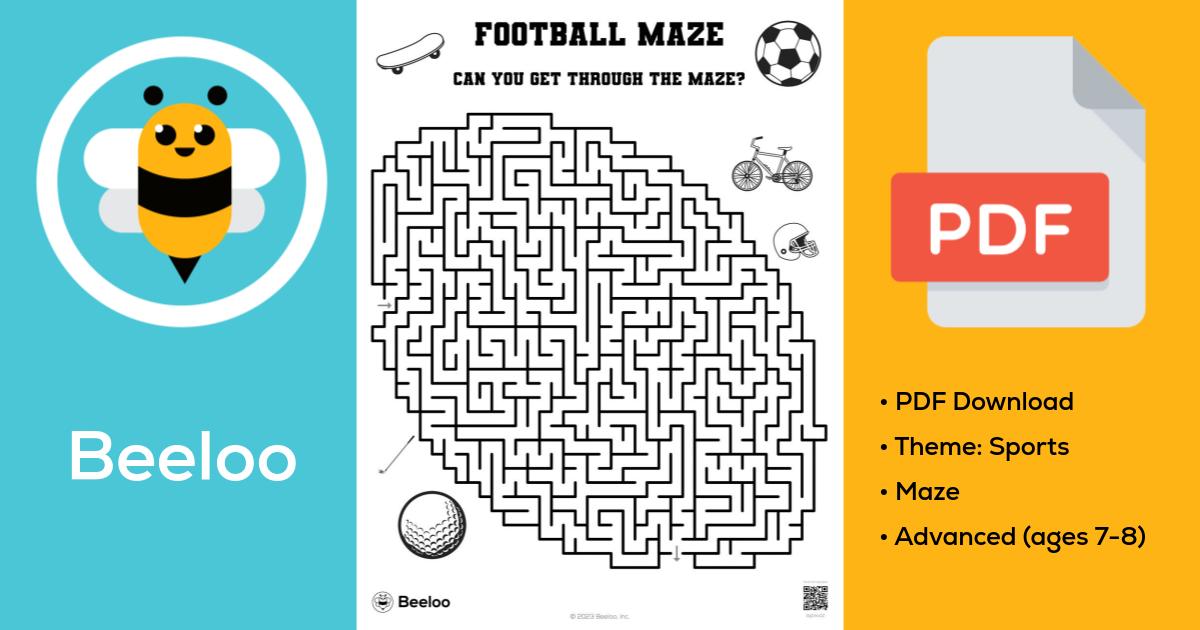 Football Maze • Beeloo Printable Crafts and Activities for Kids