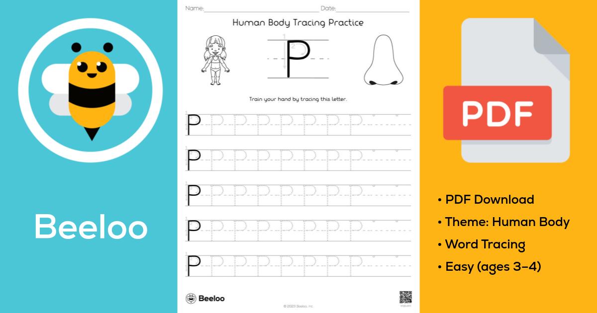 Human Body Tracing Practice • Beeloo Printable Crafts and Activities ...