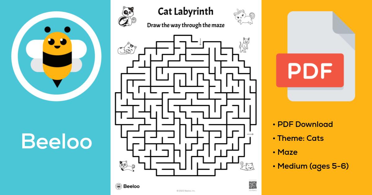 Cat Labyrinth • Beeloo Printable Crafts and Activities for Kids