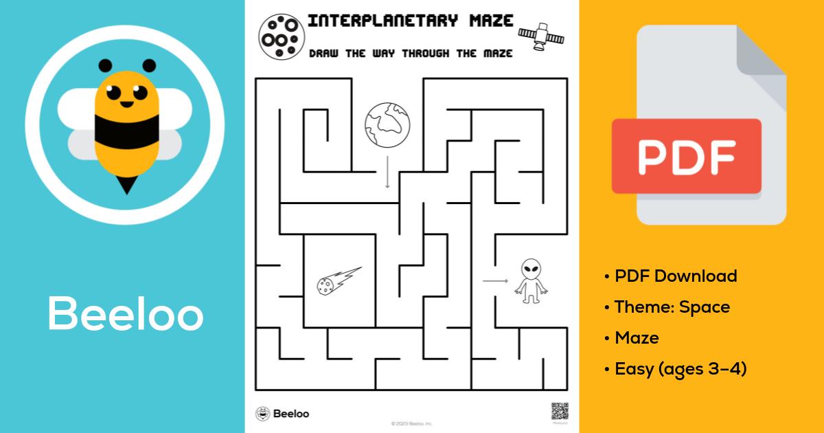 Interplanetary Maze • Beeloo Printable Crafts and Activities for Kids