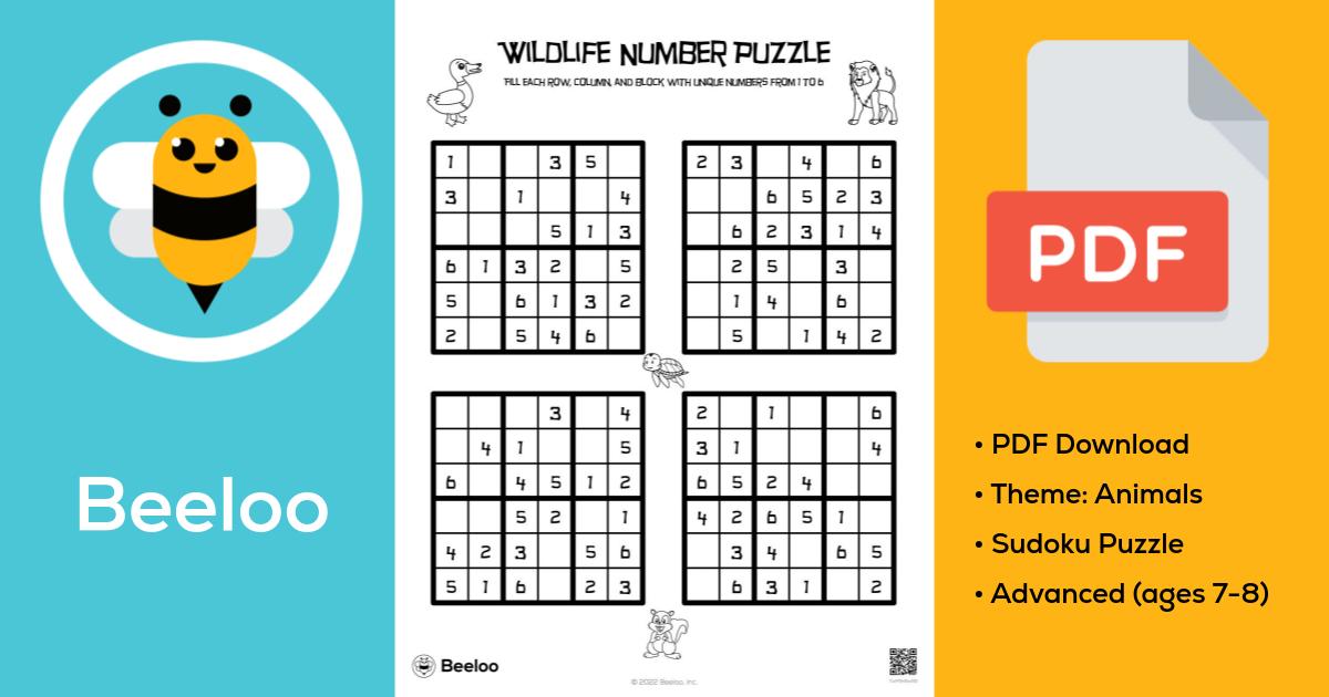 Wildlife Number Puzzle • Beeloo Printable Crafts and Activities for Kids