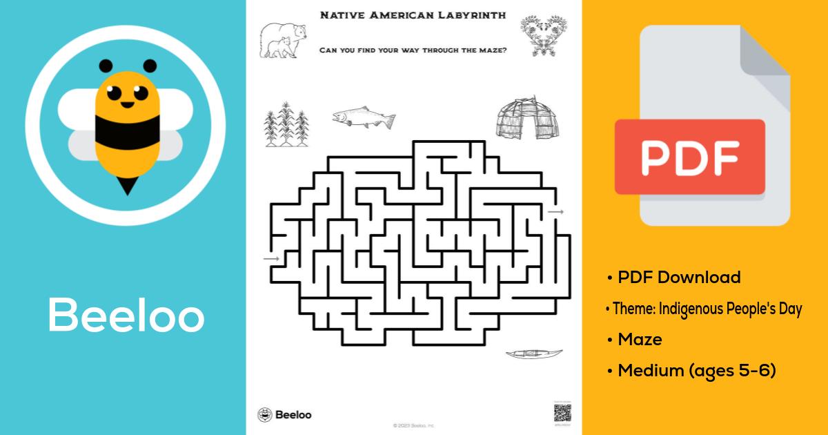 Native American Labyrinth • Beeloo Printable Crafts and Activities for Kids