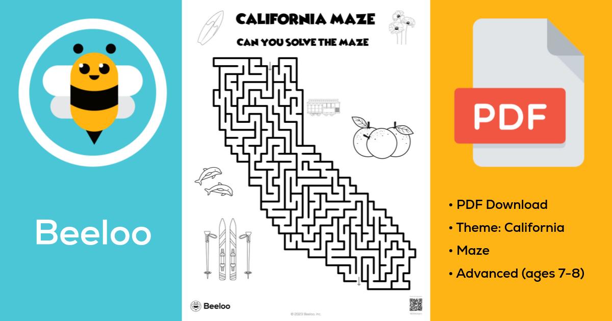 California Maze • Beeloo Printable Crafts and Activities for Kids