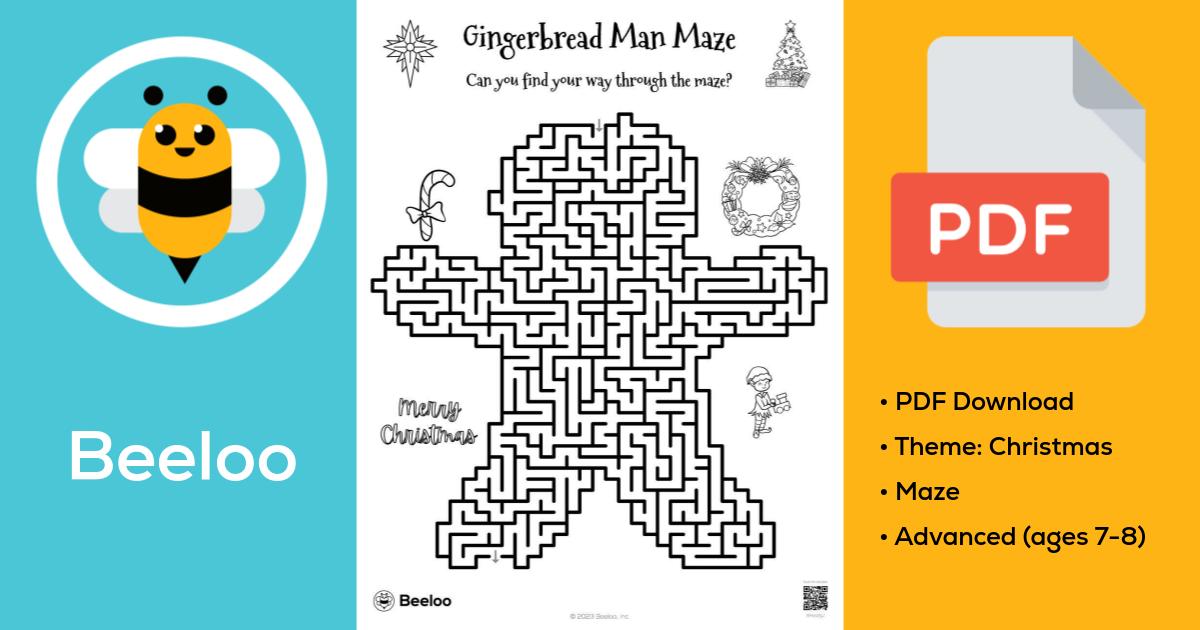 Gingerbread Man Maze • Beeloo Printable Crafts and Activities for Kids