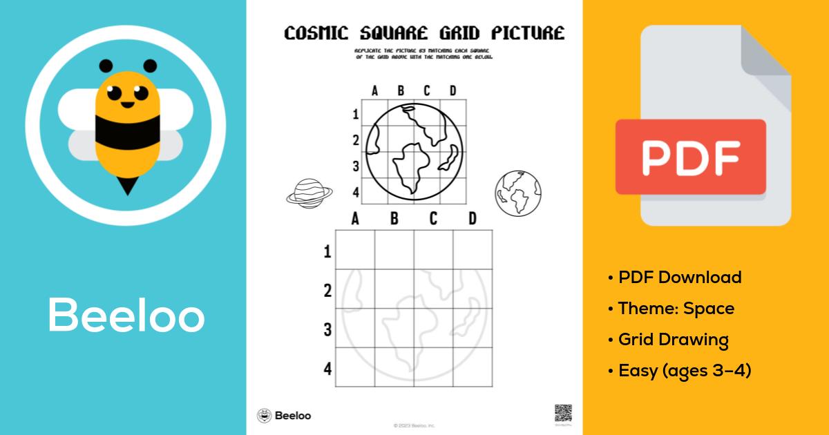 Cosmic Square Grid Picture • Beeloo Printable Crafts and Activities for ...