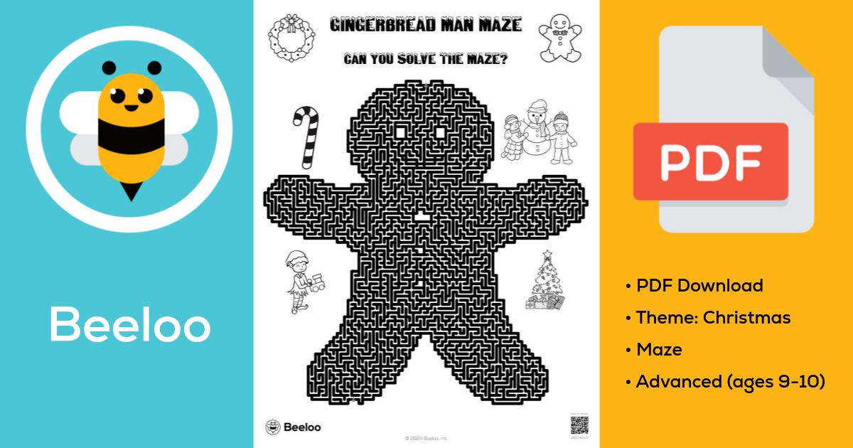 Gingerbread Man Maze • Beeloo Printable Crafts and Activities for Kids