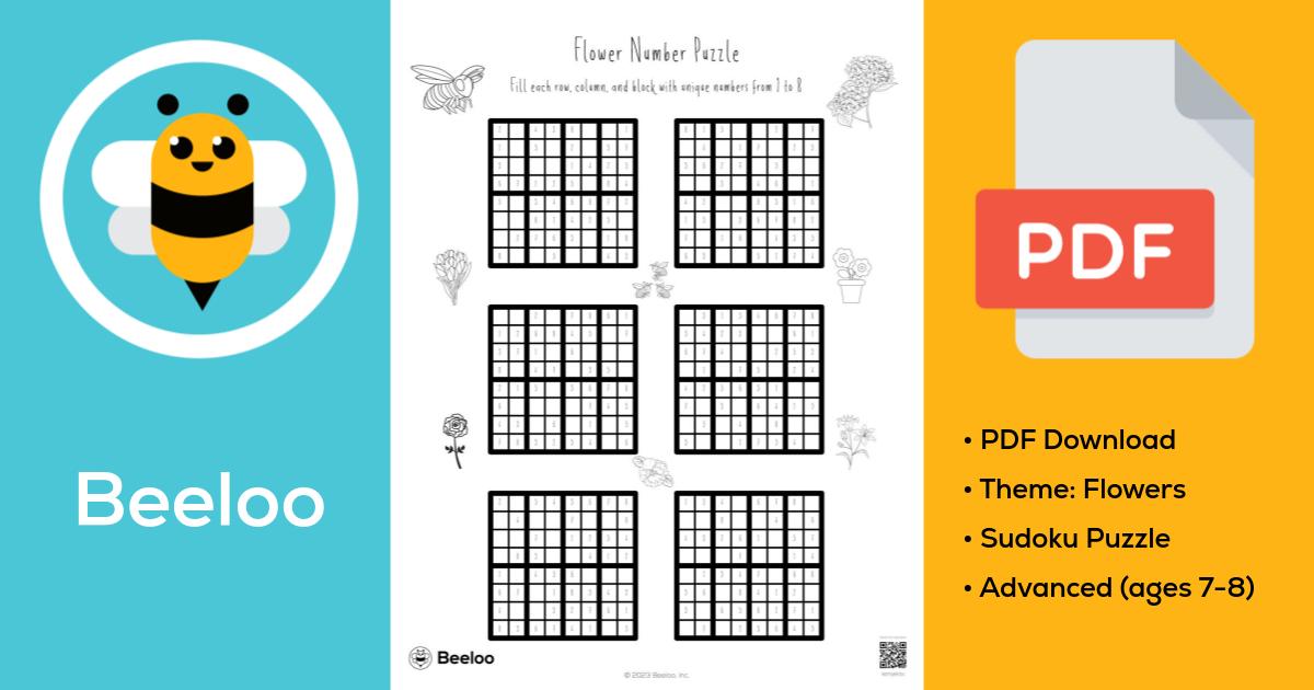 Flower Number Puzzle • Beeloo Printable Crafts and Activities for Kids