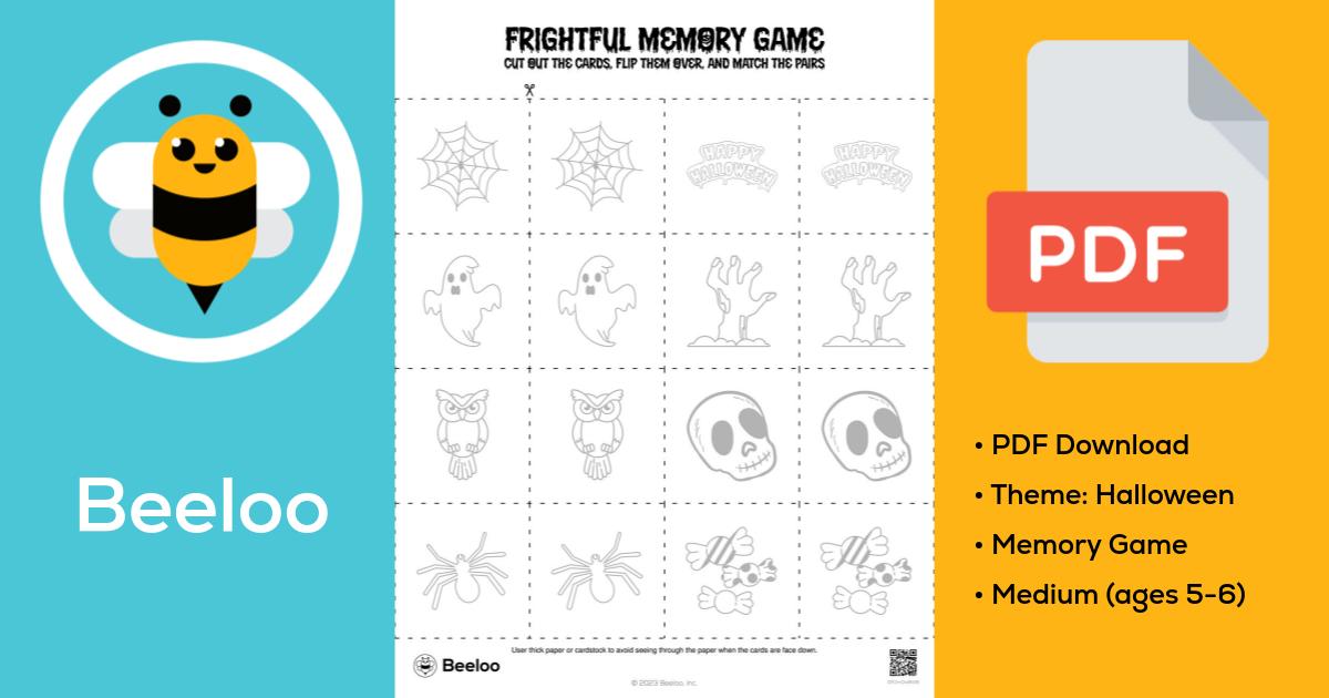 Frightful Memory Game • Beeloo Printable Crafts and Activities for Kids