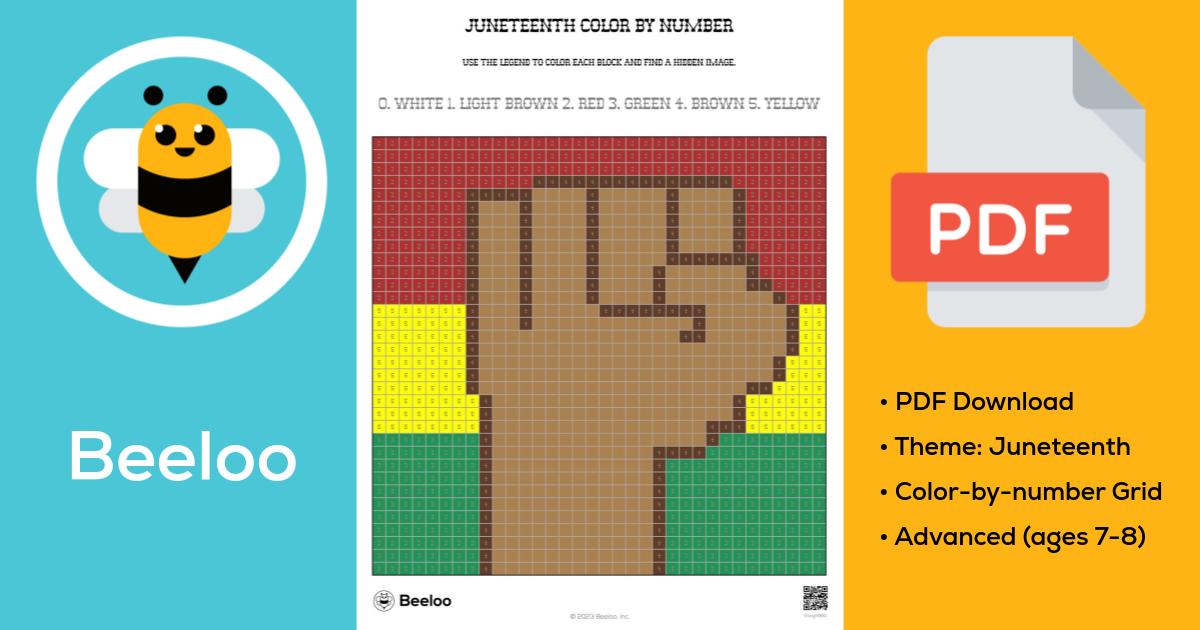 Juneteenth Color by Number • Beeloo Printable Crafts and Activities for ...
