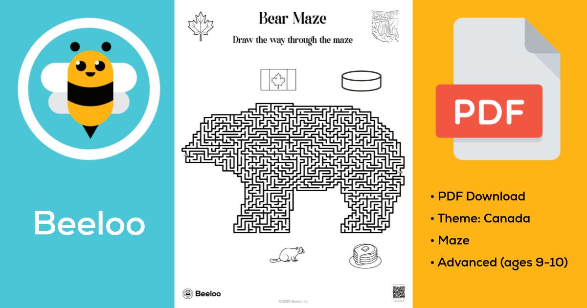 Bear Maze • Beeloo Printable Crafts and Activities for Kids