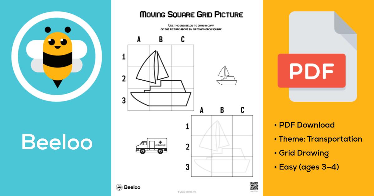 Moving Square Grid Picture • Beeloo Printable Crafts and Activities for ...