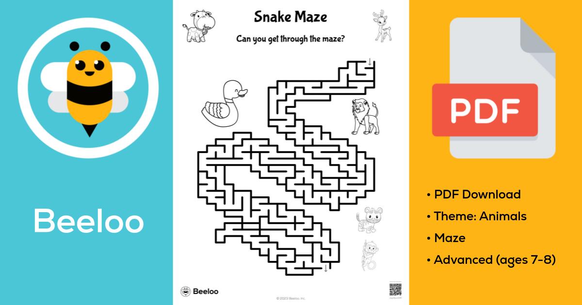 Snake Maze • Beeloo Printable Crafts and Activities for Kids
