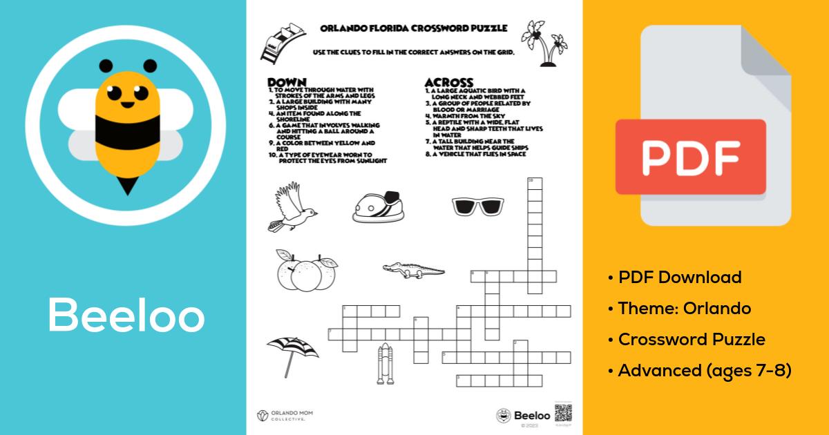 Orlando Florida Crossword Puzzle • Beeloo Printable Crafts and ...
