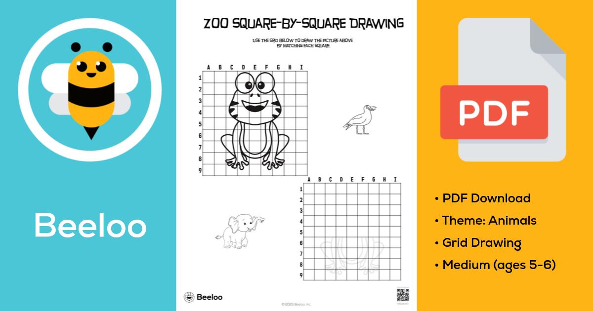 Zoo Square-by-Square Drawing • Beeloo Printable Crafts and Activities ...