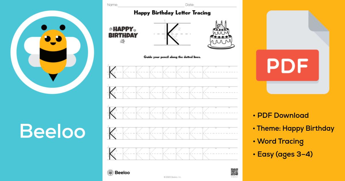 Happy Birthday Letter Tracing • Beeloo Printable Crafts and Activities ...