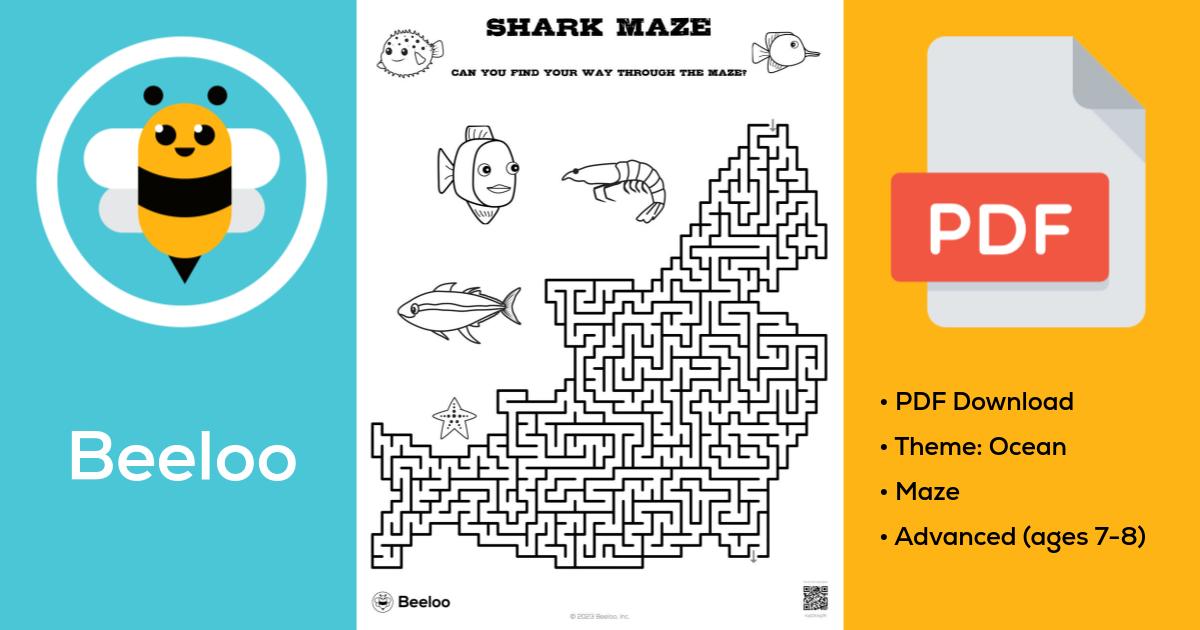 Shark Maze • Beeloo Printable Crafts and Activities for Kids