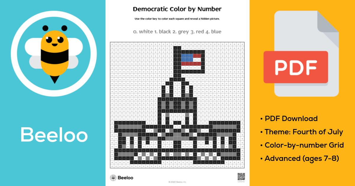 Democratic Color by Number • Beeloo Printable Crafts and Activities for ...