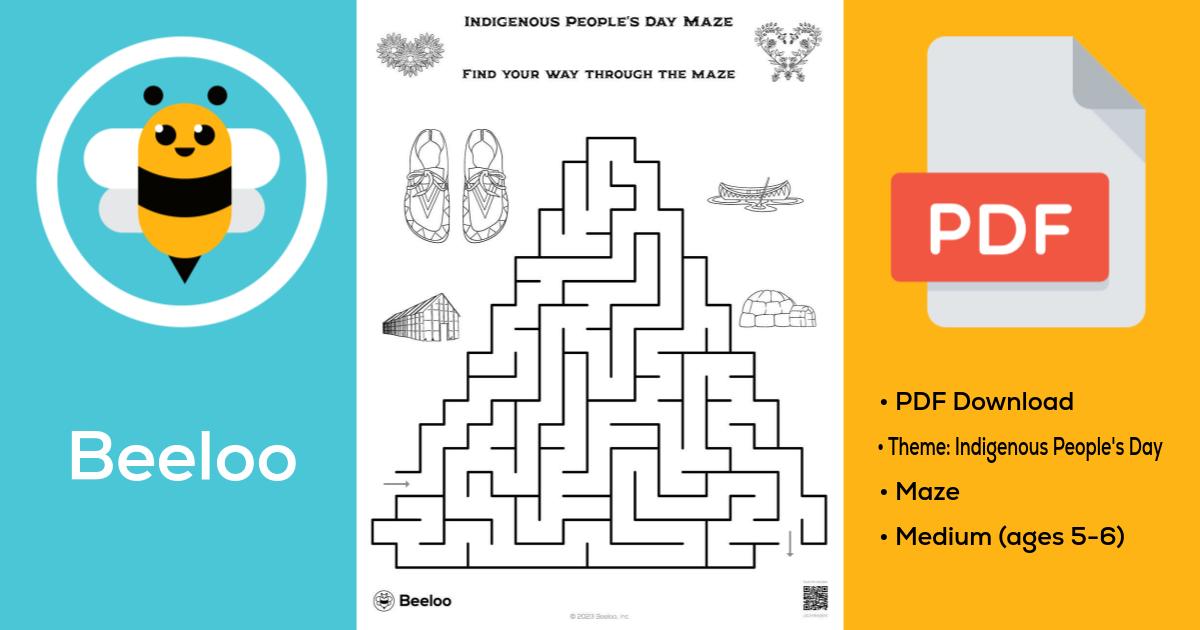 Indigenous People's Day Maze • Beeloo Printable Crafts and Activities ...