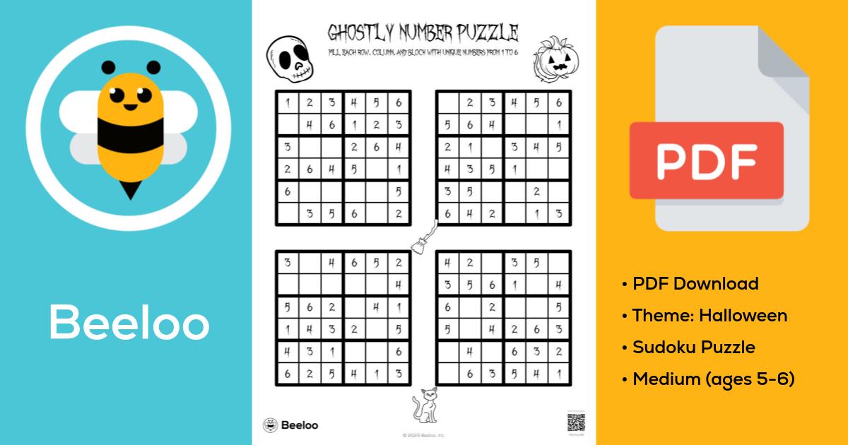 Ghostly Number Puzzle • Beeloo Printable Crafts and Activities for Kids