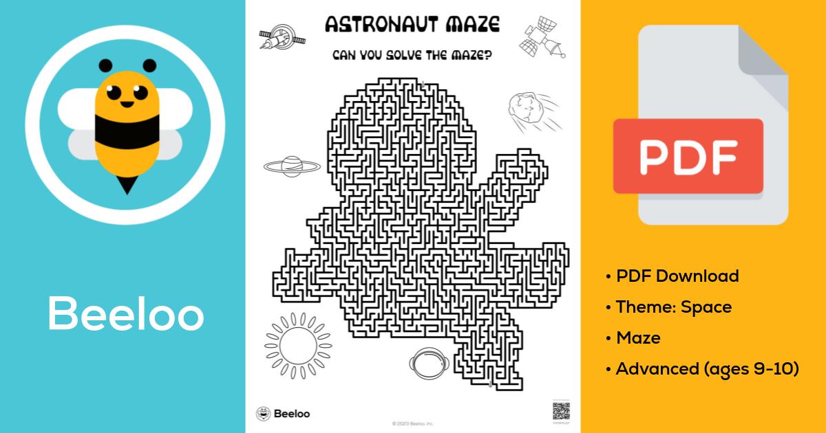 Astronaut Maze • Beeloo Printable Crafts and Activities for Kids