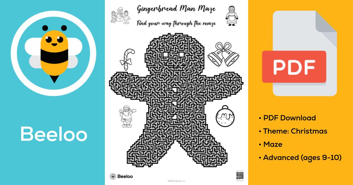Gingerbread Man Maze • Beeloo Printable Crafts and Activities for Kids