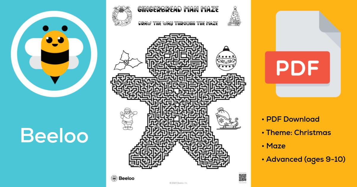 Gingerbread Man Maze • Beeloo Printable Crafts and Activities for Kids