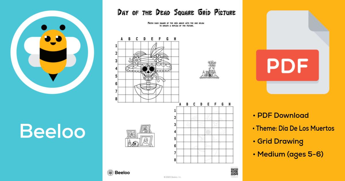 Day of the Dead Square Grid Picture • Beeloo Printable Crafts and ...