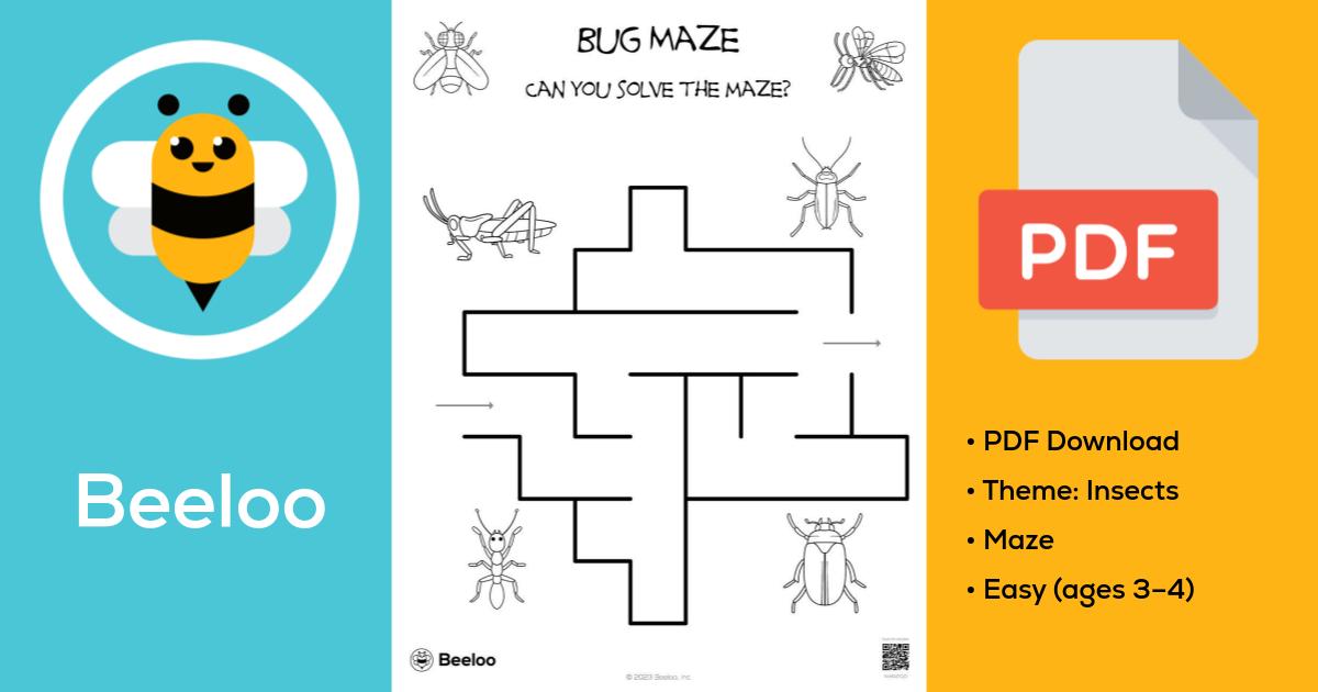 Bug Maze • Beeloo Printable Crafts and Activities for Kids