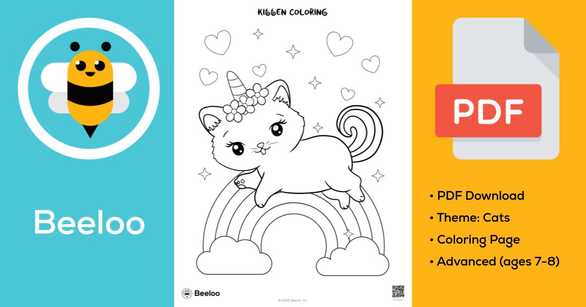Kitten Coloring • Beeloo Printable Crafts and Activities for Kids