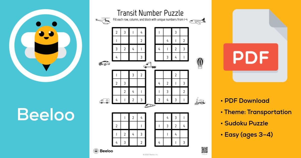 Transit Number Puzzle • Beeloo Printable Crafts and Activities for Kids