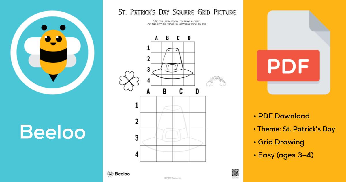 St. Patrick's Day Square Grid Picture • Beeloo Printable Crafts and ...