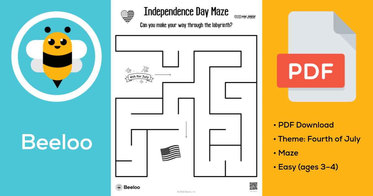 Independence Day Maze • Beeloo Printable Crafts and Activities for Kids