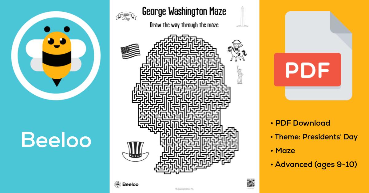 George Washington Maze • Beeloo Printable Crafts and Activities for Kids