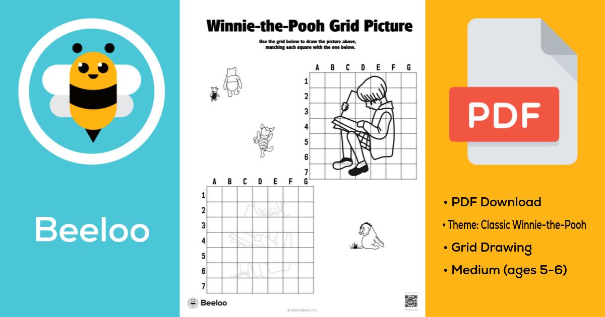 Winnie-the-Pooh Grid Picture • Beeloo Printable Crafts and Activities ...