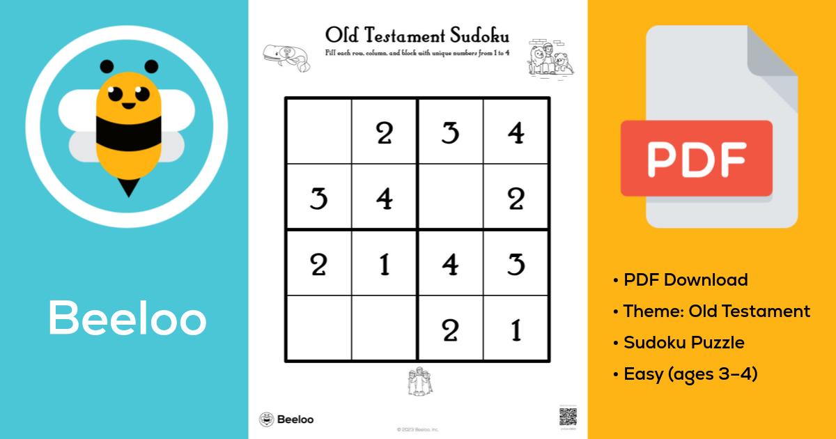 Old Testament Sudoku • Beeloo Printable Crafts and Activities for Kids