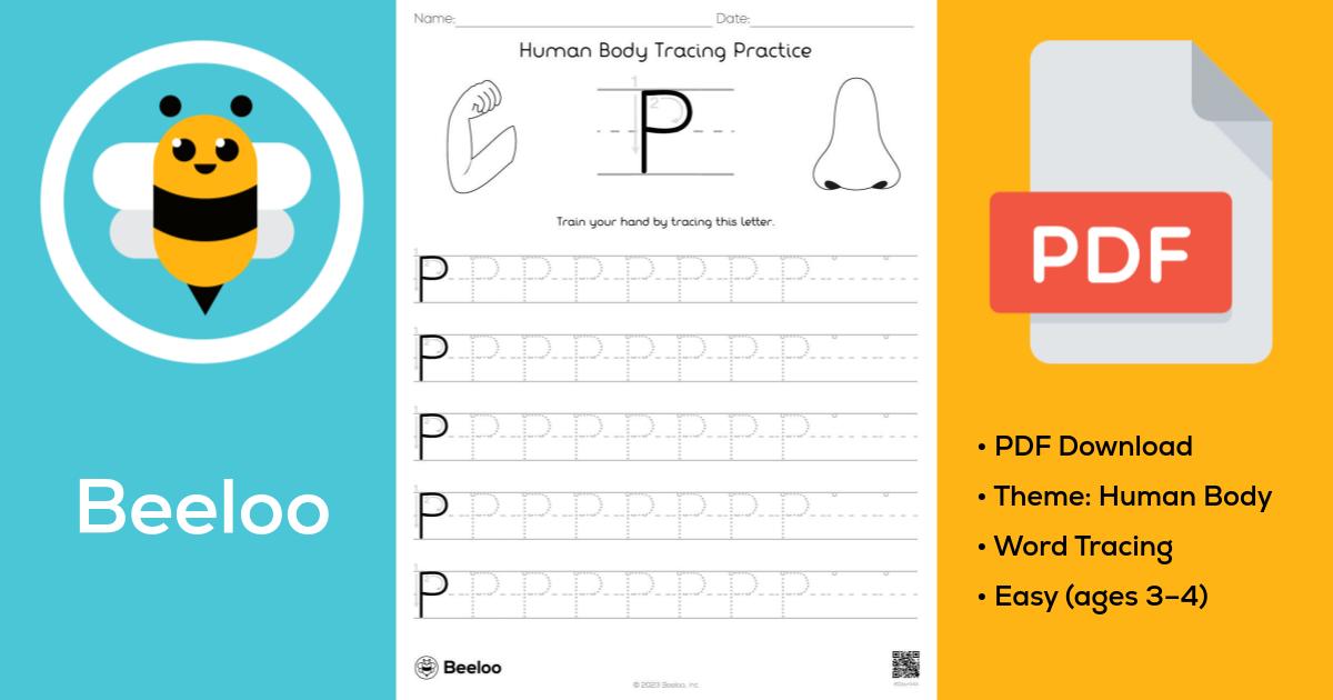Human Body Tracing Practice • Beeloo Printable Crafts and Activities ...