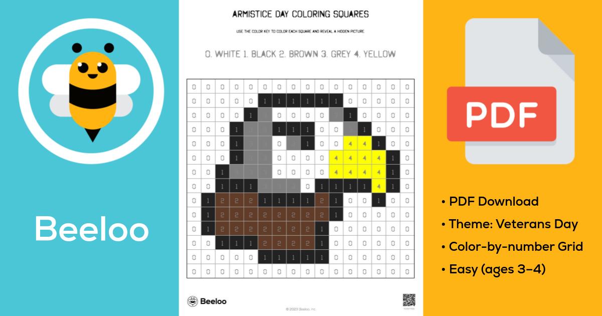 Armistice Day Coloring Squares • Beeloo Printable Crafts and Activities ...