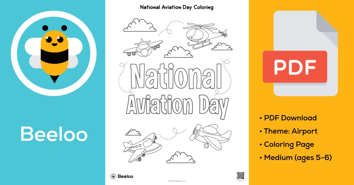 National Aviation Day Coloring • Beeloo Printable Crafts and Activities ...