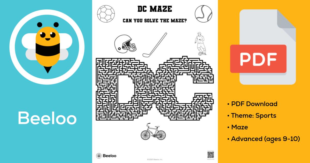 DC Maze • Beeloo Printable Crafts and Activities for Kids