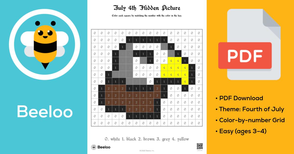 July 4th Hidden Picture • Beeloo Printable Crafts and Activities for Kids